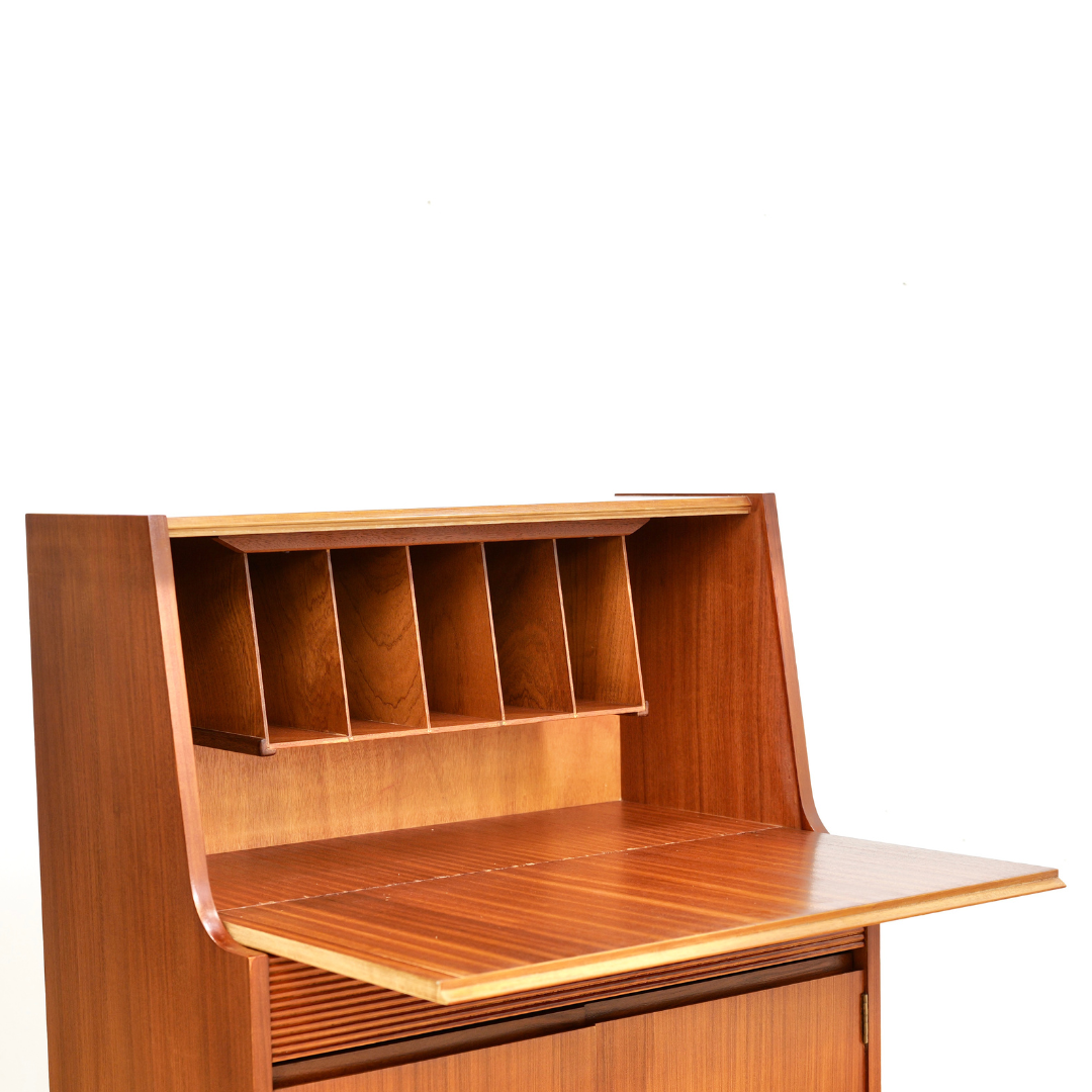 Mid Century Teak Secretary Desk by Elliots of Newbury – kinetic modern